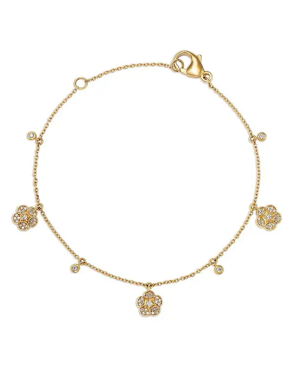 Bloomingdale'S Diamond Flower Bracelet - White/gold