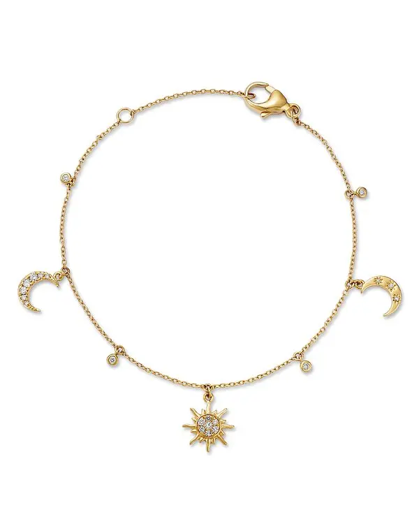 Bloomingdale'S Diamond Moon And Stars Bracelet - Gold