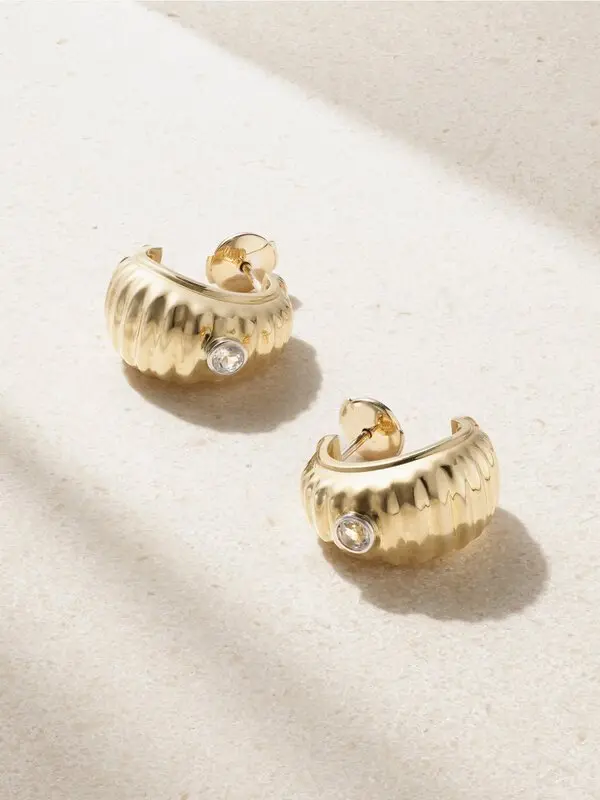 Yvonne Léon 9-karat Topaz Hoop Earrings - Gold