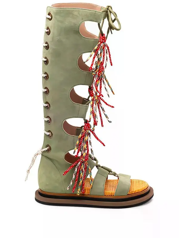 Hogan Lace-up Tassel Sandals