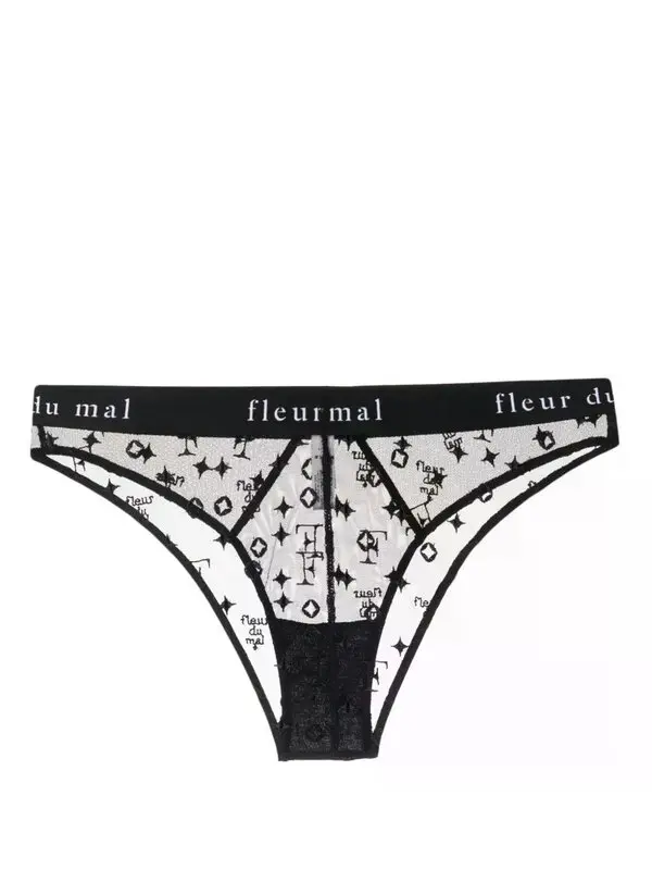 FLEUR DU MAL Monogram-embroidered Cheeky Briefs
