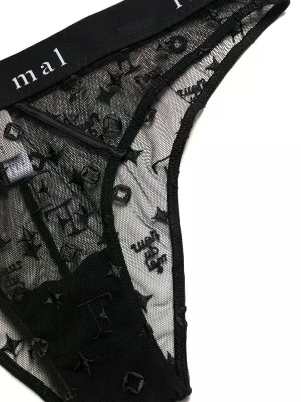 FLEUR DU MAL Monogram-embroidered Cheeky Briefs