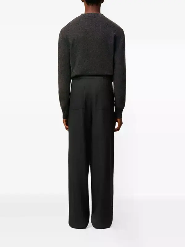 AMI Paris Elasticated Patch-pocket Trousers - Black