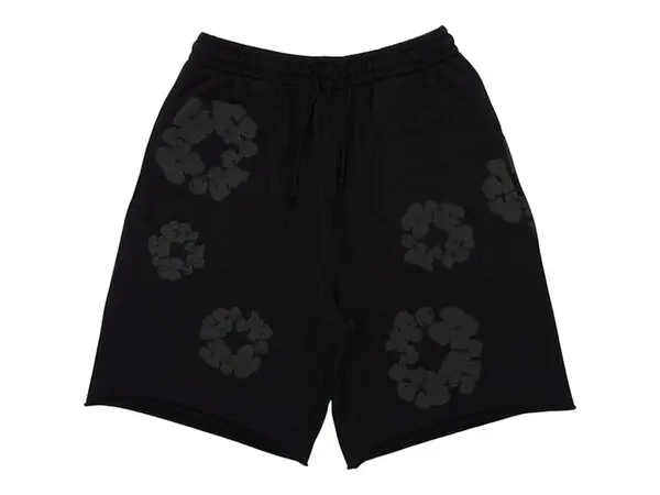 DENIM TEARS Mono Wreath Sweatshorts - Black