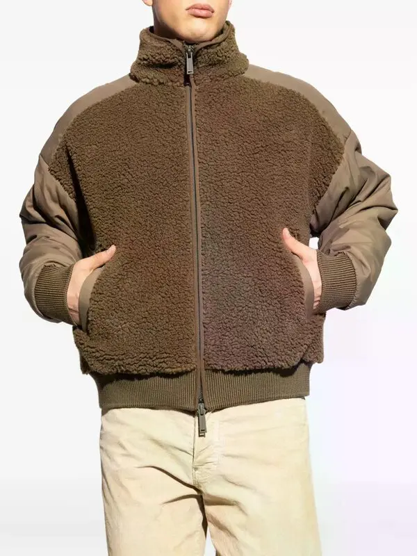 Dsquared2 Teddy-panelled Bomber Jacket - Brown