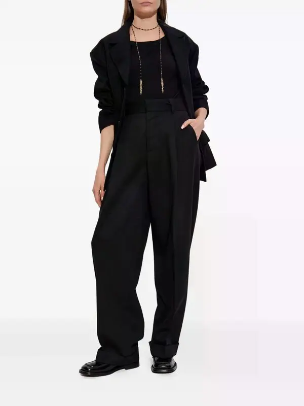 Dsquared2 Pleated Wool Trousers - Black