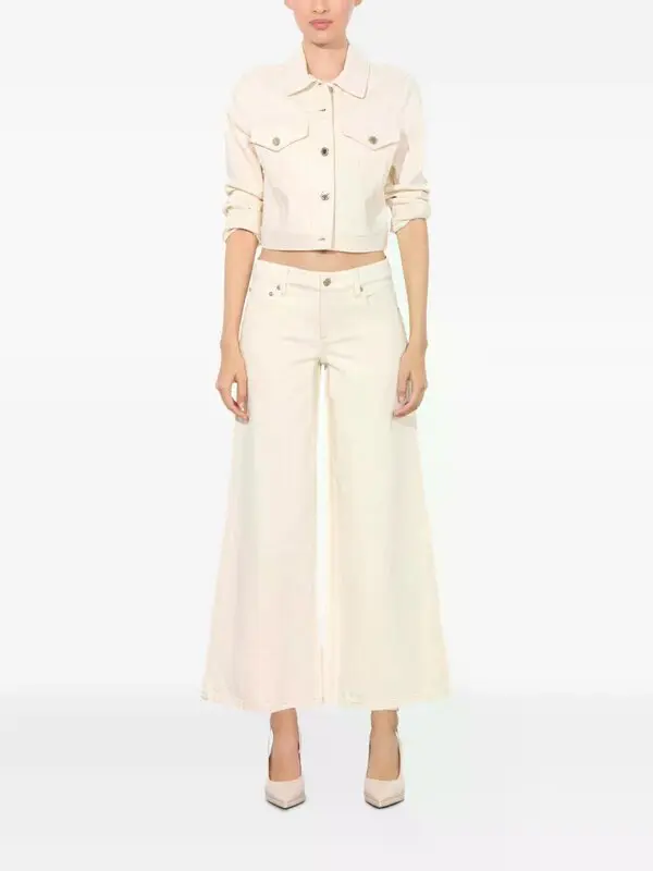 Alice + Olivia Cropped Wide-leg Jeans