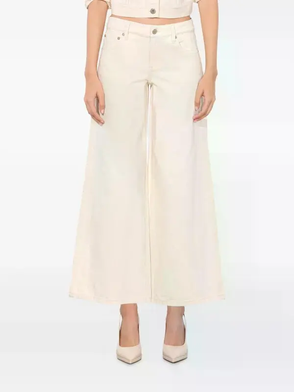 Alice + Olivia Cropped Wide-leg Jeans