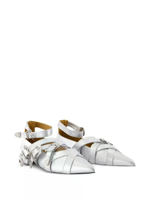 Toga Buckle-strap Pointed Ballet Flats