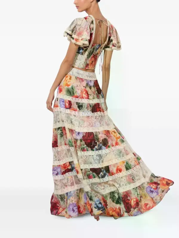 Alice + Olivia Adira Tiered Maxi Skirt