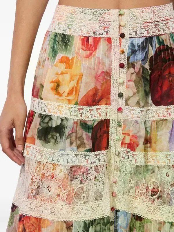 Alice + Olivia Adira Tiered Maxi Skirt