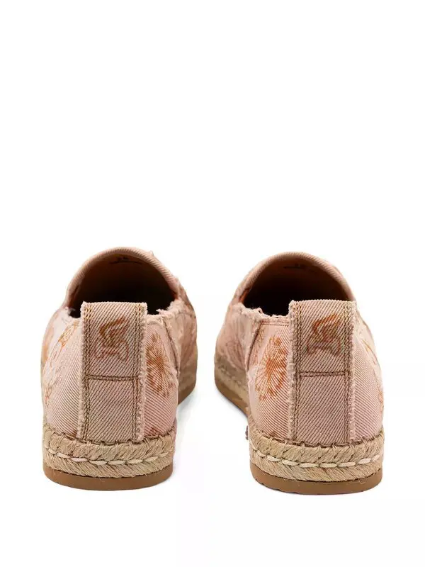 Hogan Floral-print Frayed Espadrille