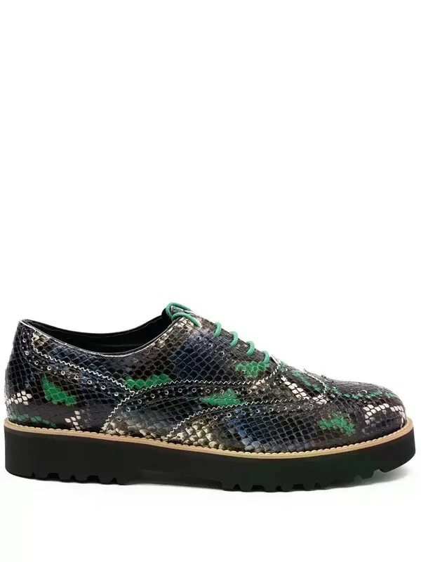 Hogan Snakeskin Platform Brogue Boots