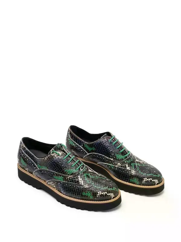 Hogan Snakeskin Platform Brogue Boots