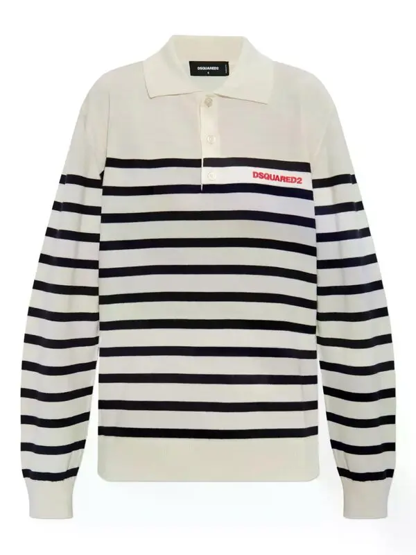Dsquared2 Striped Polo-neck Sweater