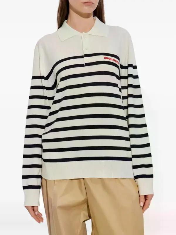 Dsquared2 Striped Polo-neck Sweater