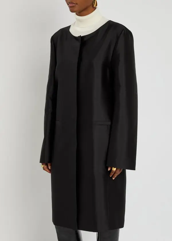 TOTEME Silk-taffeta Coat - Black