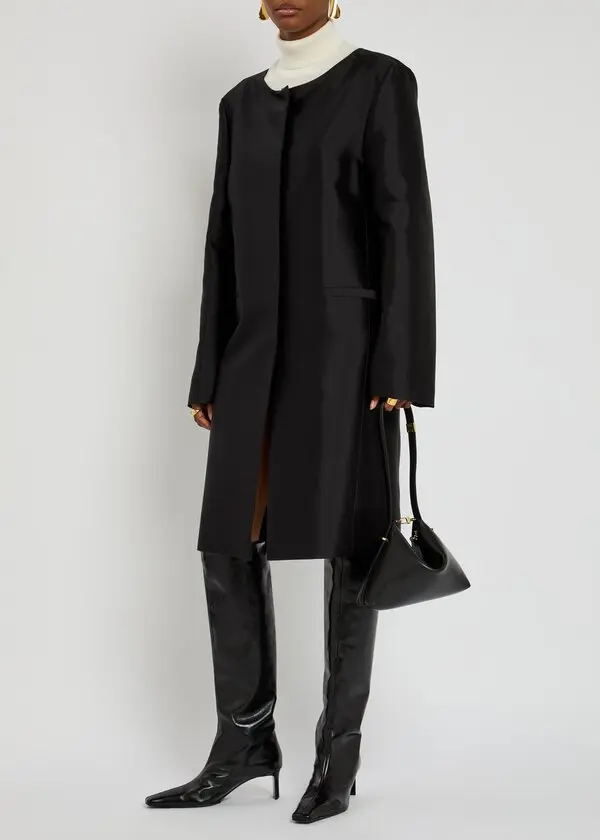 TOTEME Silk-taffeta Coat - Black