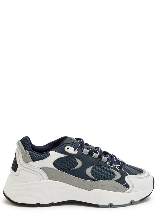 CLEENS Pulse Runner Panelled Mesh Sneakers - Navy