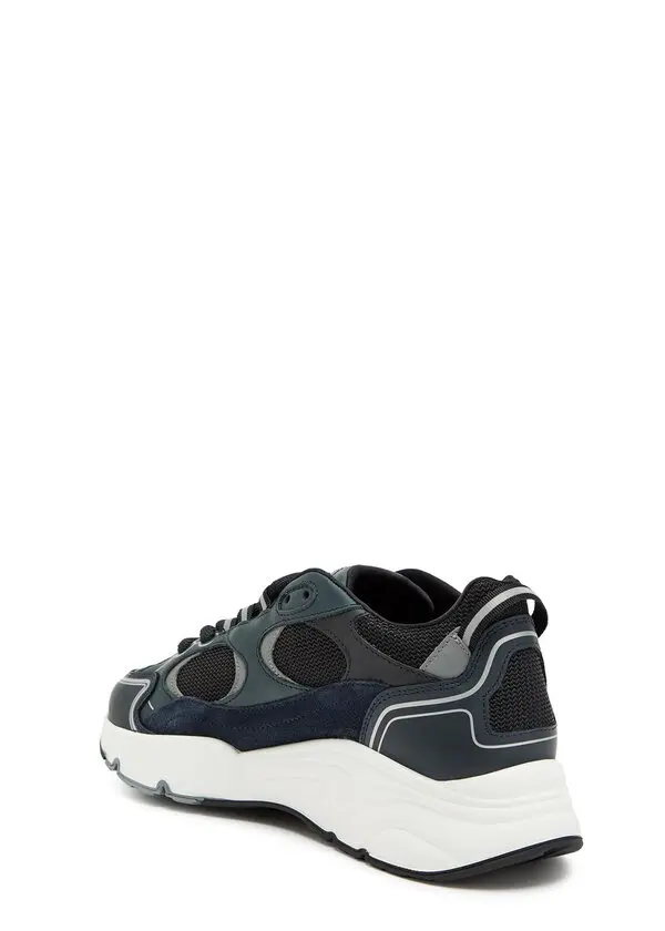 CLEENS Pulse Runner Panelled Mesh Sneakers - Navy
