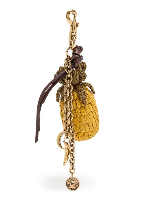 Chloé Pineapple Raffia Bag Charm - Yellow