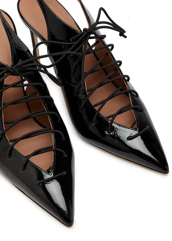MALONE SOULIERS Alia 90 Patent Leather Slingback Pumps