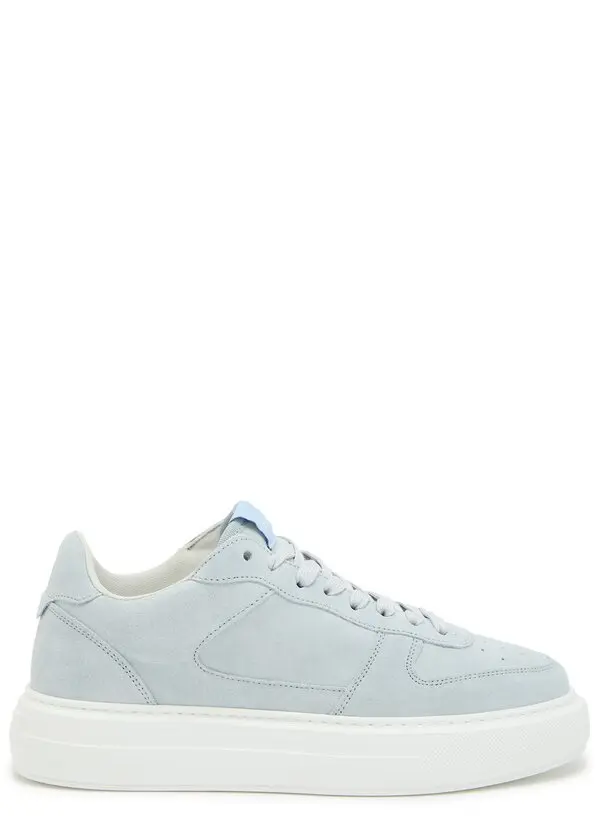CLEENS Panelled Suede Court Sneakers - Blue