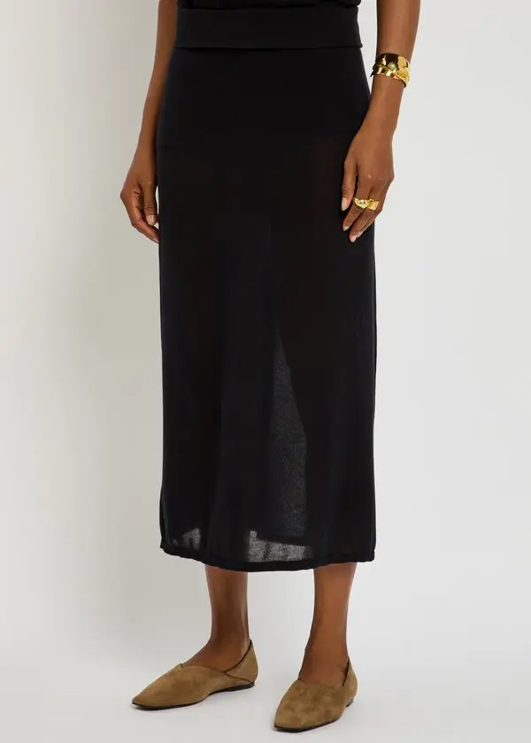 TOTÊME Fine-knit Maxi Skirt - Black