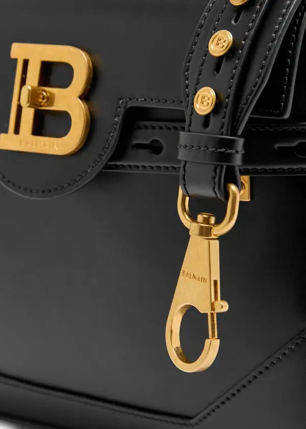 Balmain B-buzz 23 Leather Top Handle Bag - Black