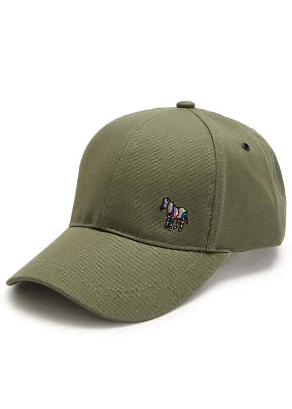 Paul Smith Zebra-embroidered Cotton Cap - Green