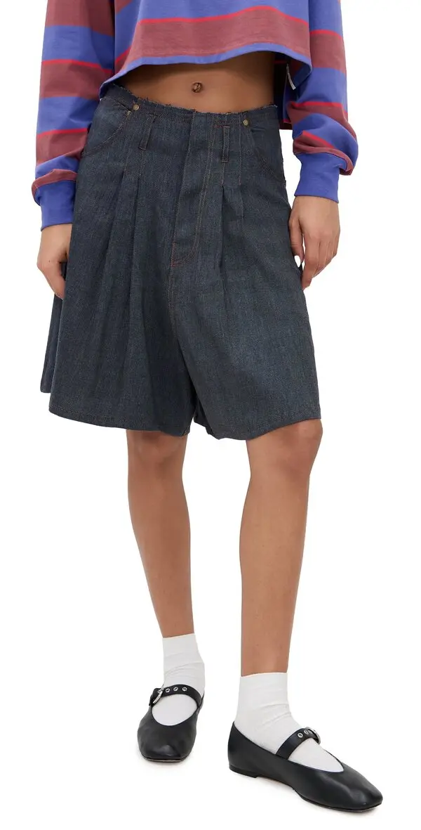 Staud Knight Denim Shorts