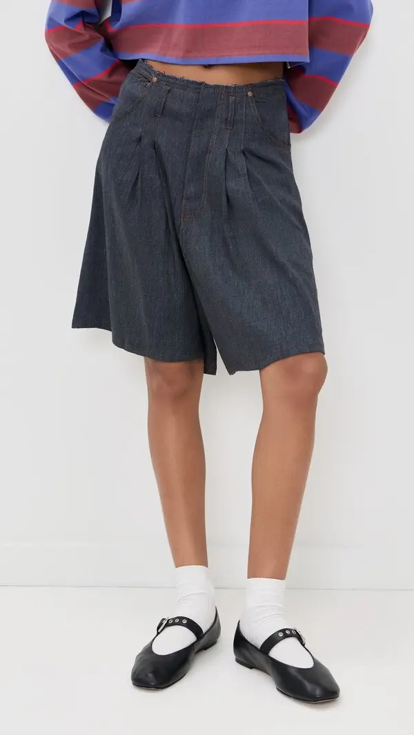 Staud Knight Denim Shorts