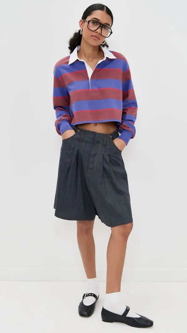 Staud Knight Denim Shorts