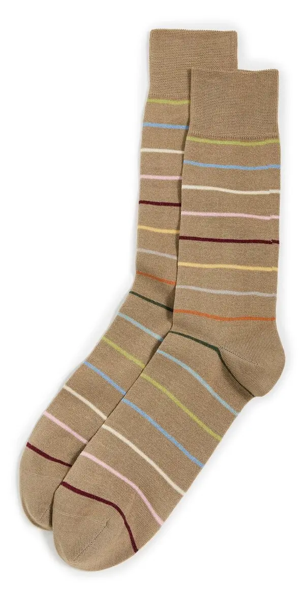 Paul Smith Keith Signature Striped Socks - Tan
