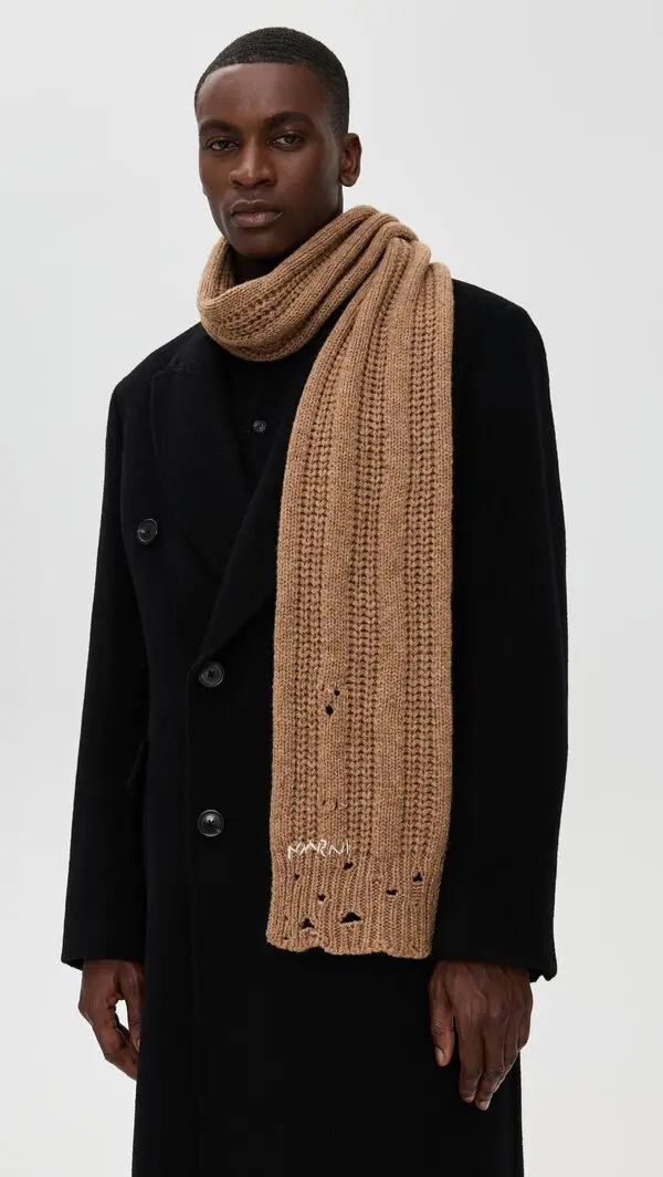 Marni Broken Fisherman Wool Scarf