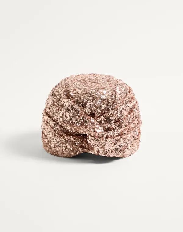 Valentino Garavani Sequinned Turban - Rose Gold