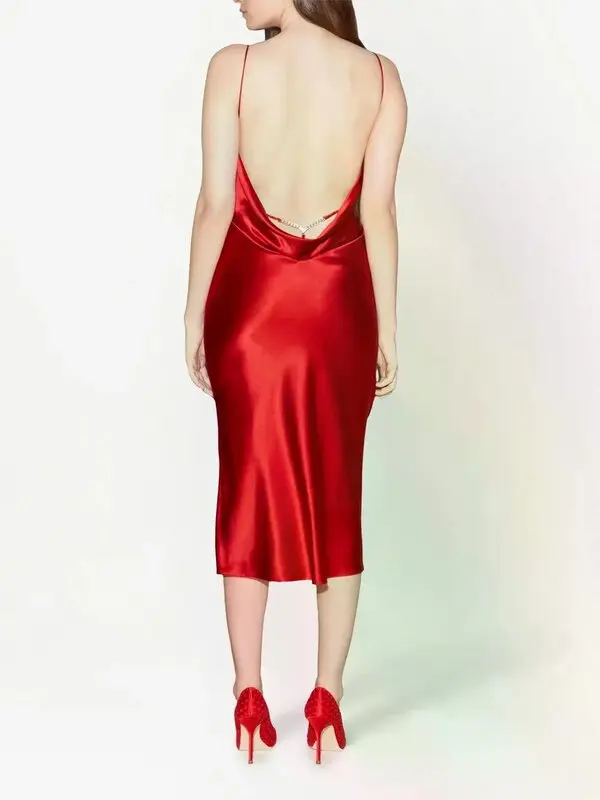 FLEUR DU MAL Crystal Midi Low-back Slip Dress