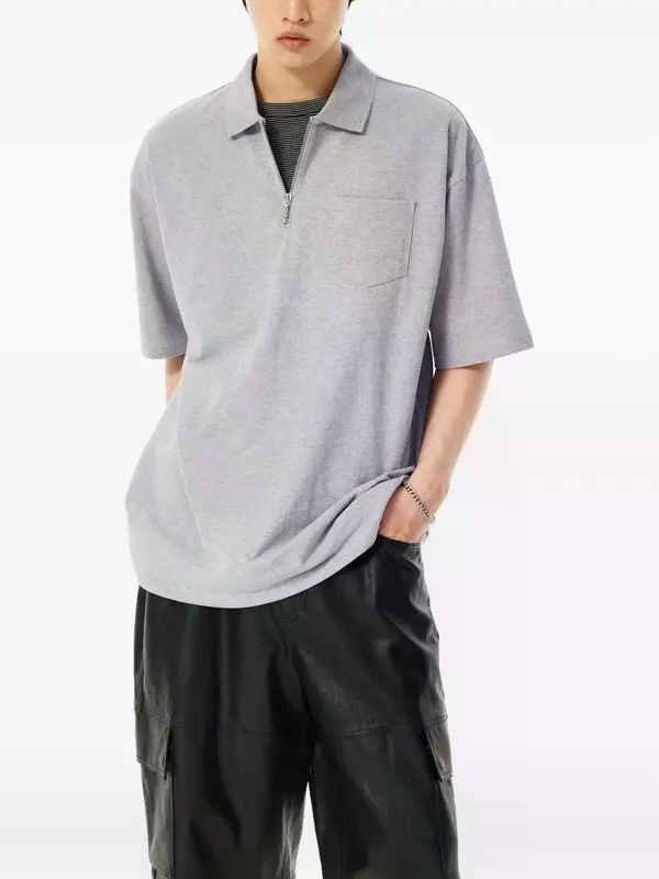 STUDIO TOMBOY Half-zip Polo Shirt