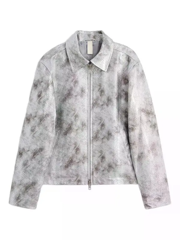 SUNFLOWER Snakeskin Print Zip-front Jacket