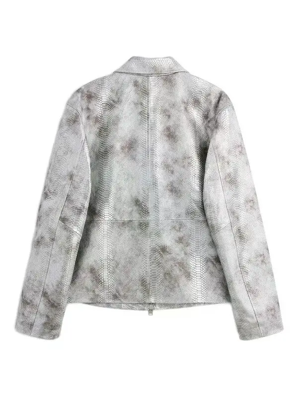 SUNFLOWER Snakeskin Print Zip-front Jacket