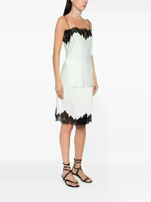 Stella McCartney Sleeveless Lace Satin Top - Neutrals