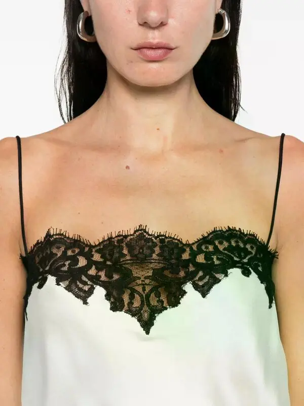 Stella McCartney Sleeveless Lace Satin Top - Neutrals