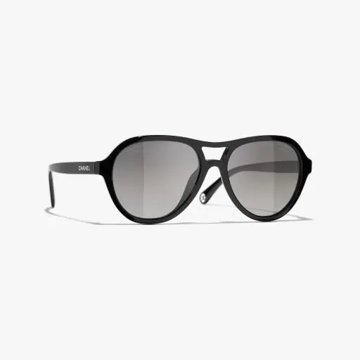 Chanel Pilot Sunglasses - Black