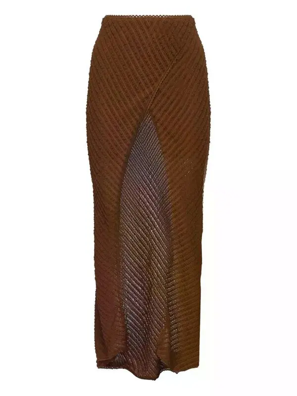 Charo Ruiz Ibiza Eris Ribbed Side-slit Skirt