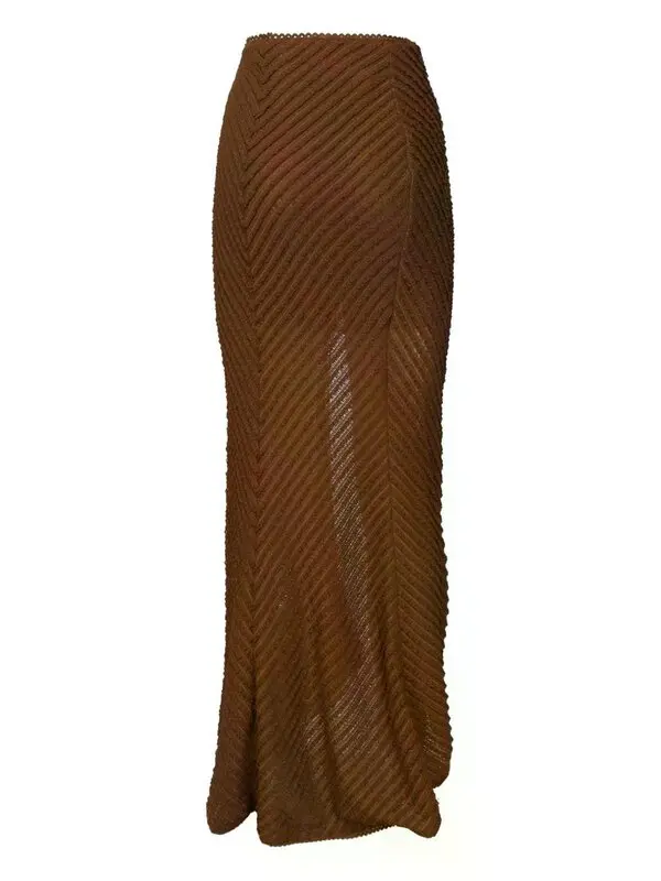 Charo Ruiz Ibiza Eris Ribbed Side-slit Skirt