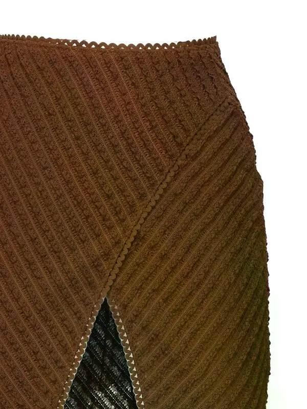 Charo Ruiz Ibiza Eris Ribbed Side-slit Skirt