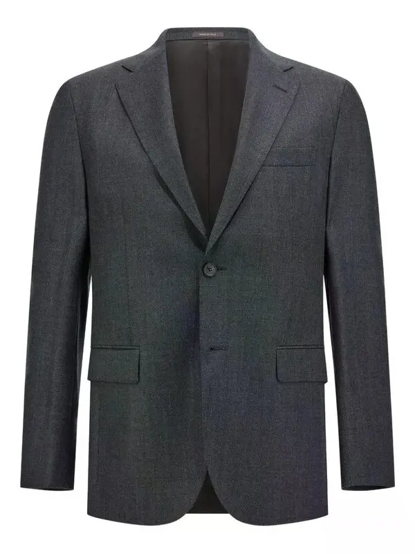 Boggi Milano Pure Wool Bird's Eye Jacket - Black