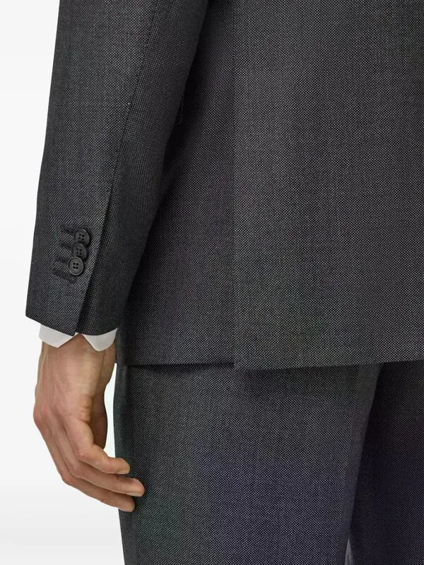 Boggi Milano Pure Wool Bird's Eye Jacket - Black