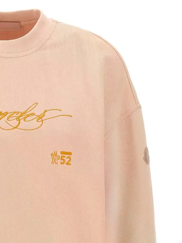 Moncler Embroidered Crew-neck Sweatshirt - Pink