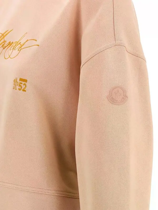 Moncler Embroidered Crew-neck Sweatshirt - Pink
